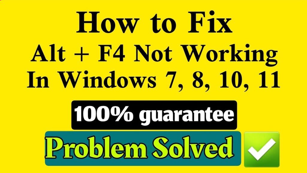 CORRIGE ERROR de Windows: Alt y F4 NO FUNCIONAN